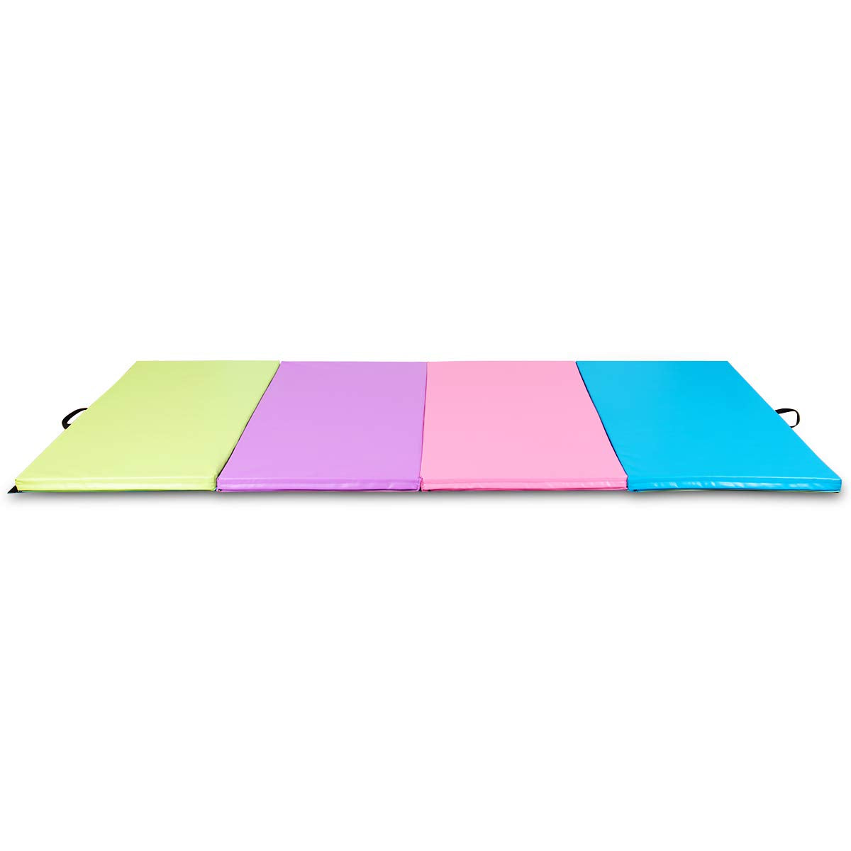 Gymax Gym Panels, 4'x10'x2” Folding Thick Mat Multicolor Gymnastics Ma